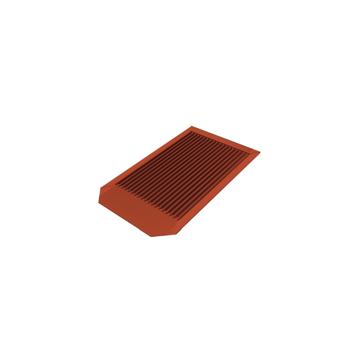 SL Rack Dachersatzplatte Biberschwanz-Platte, Ziegelrot RAL 8004 - Ih ...